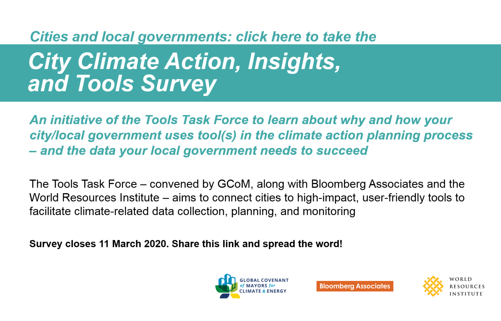 City Climate Action, Insights, and Tools Survey - Global Covenant of Mayors